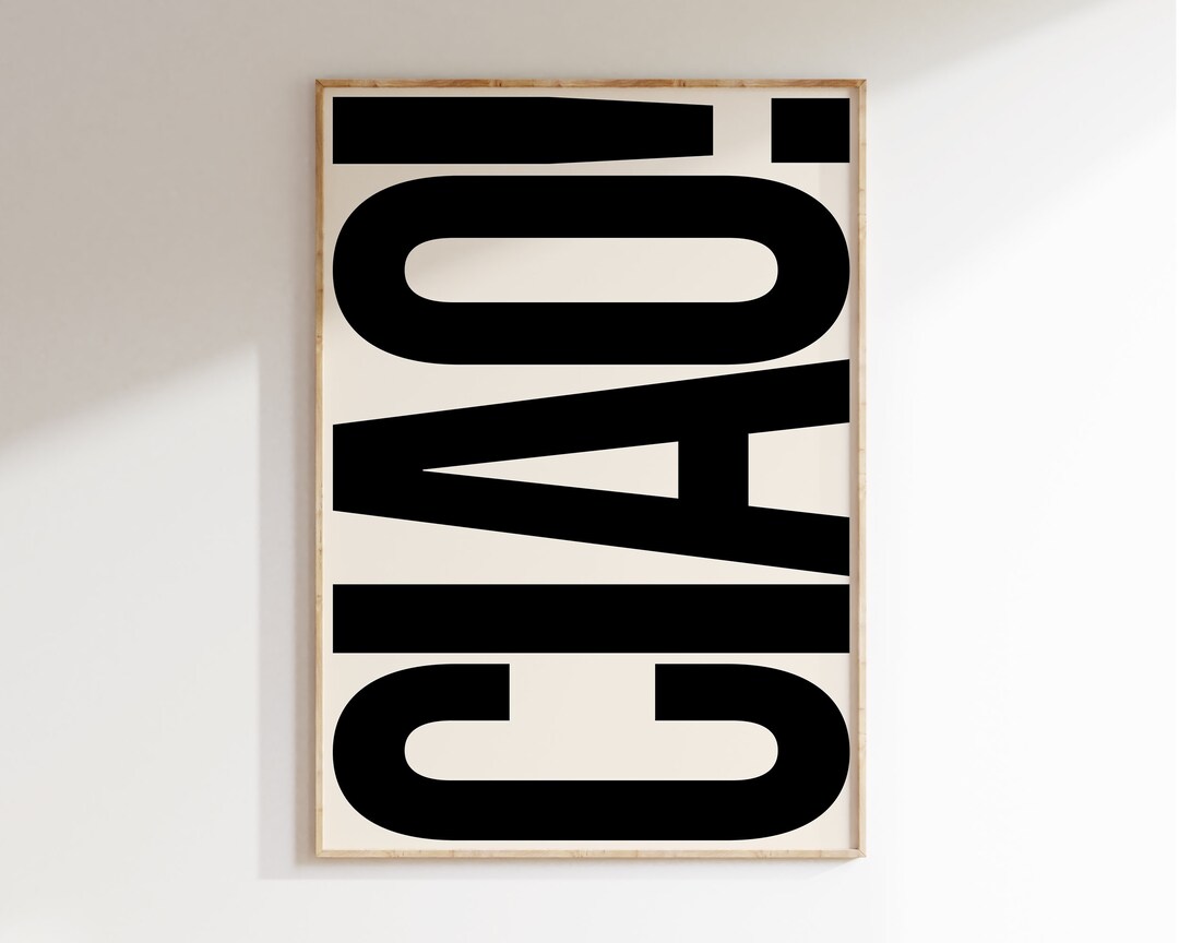 Ciao Typography Retro Poster, Maximalist Wall Art, Retro Gallery Wall ...