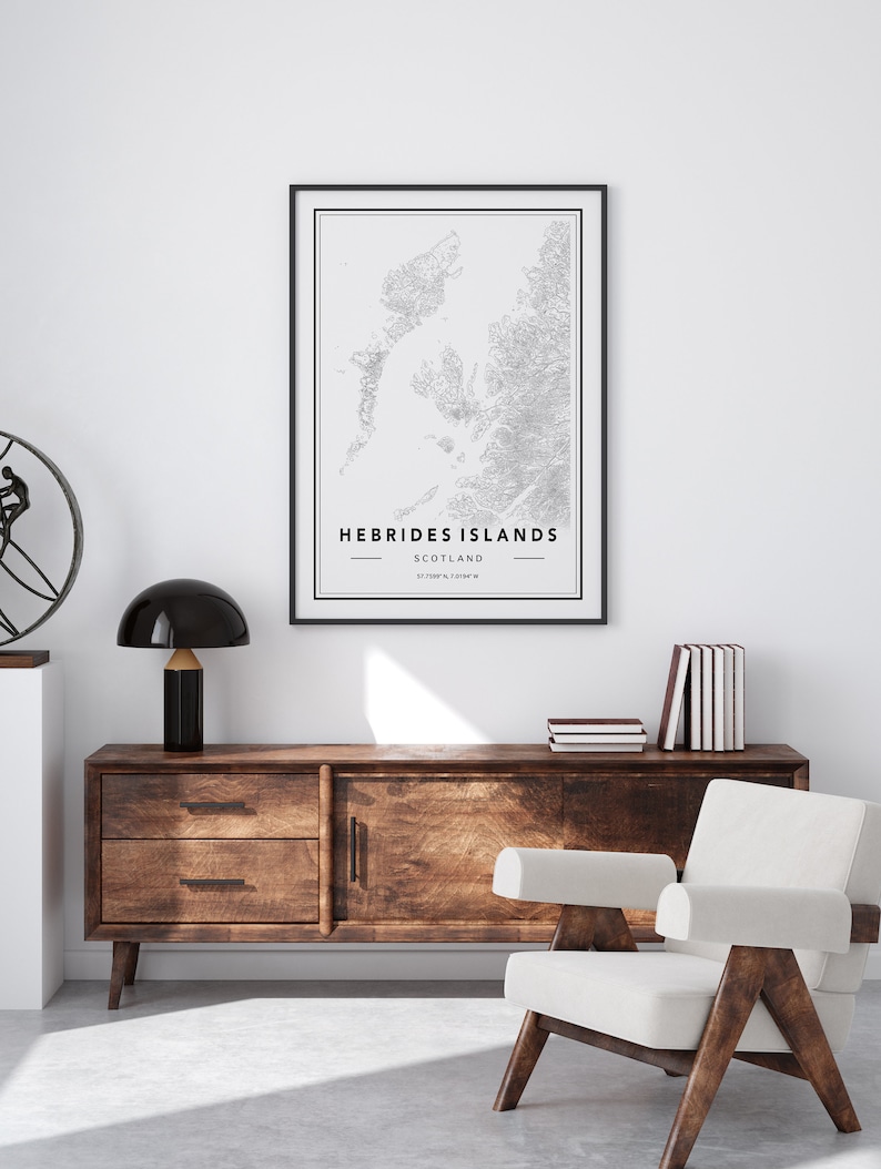 Póster de mapa de las Islas Hébridas Mapa de las Islas - Etsy México