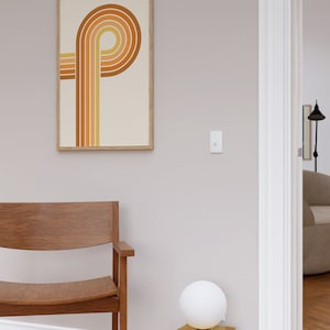 Retro Orange Rainbow Stripes Poster: 70s Bauhaus Art - Etsy