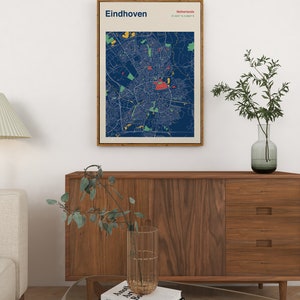 Eindhoven Map Print, Eindhoven Map Poster, Colour Eindhoven Map Wall ...