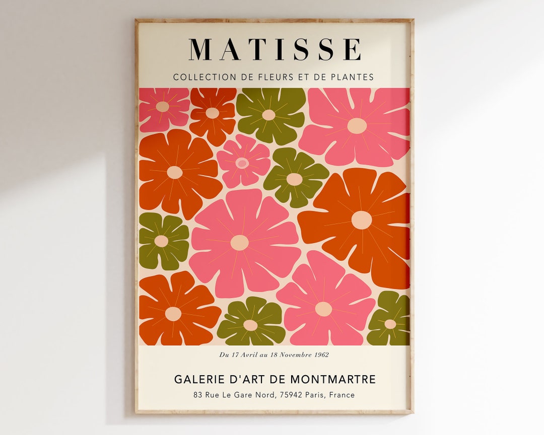 Pastel Matisse Abstract Flower Poster, Matisse Botanical Cut Outs ...