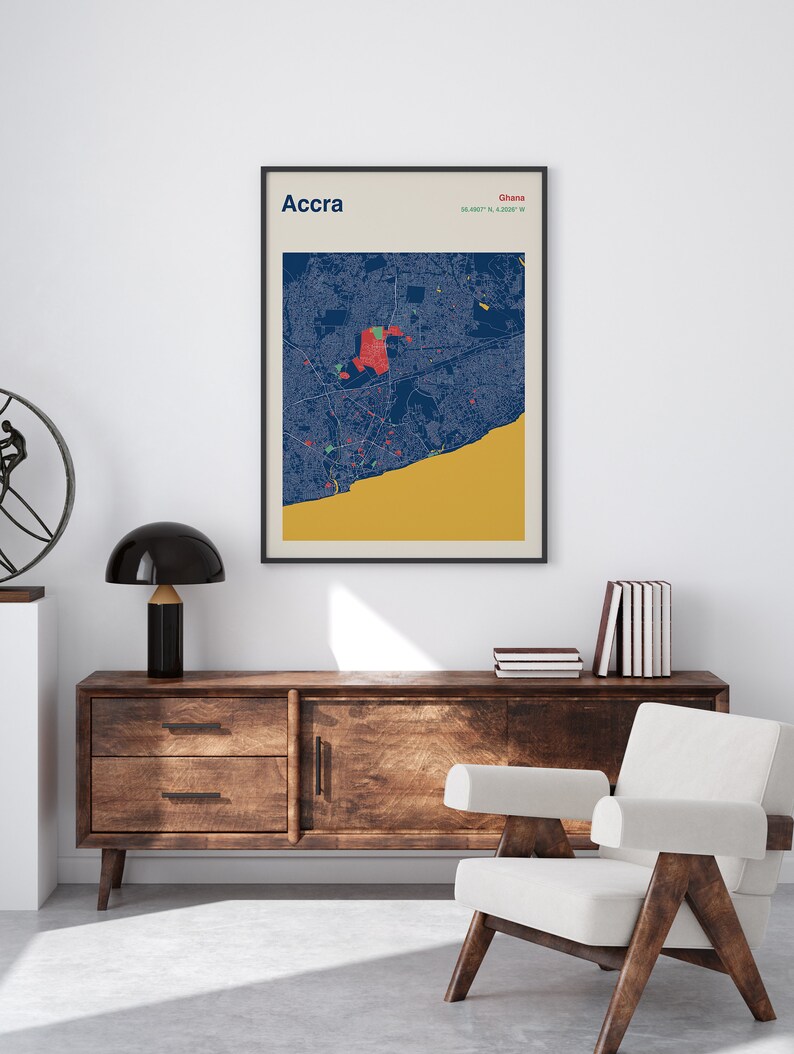 Accra Ghana Map Print Map of Acca Accra City Map Poster - Etsy UK