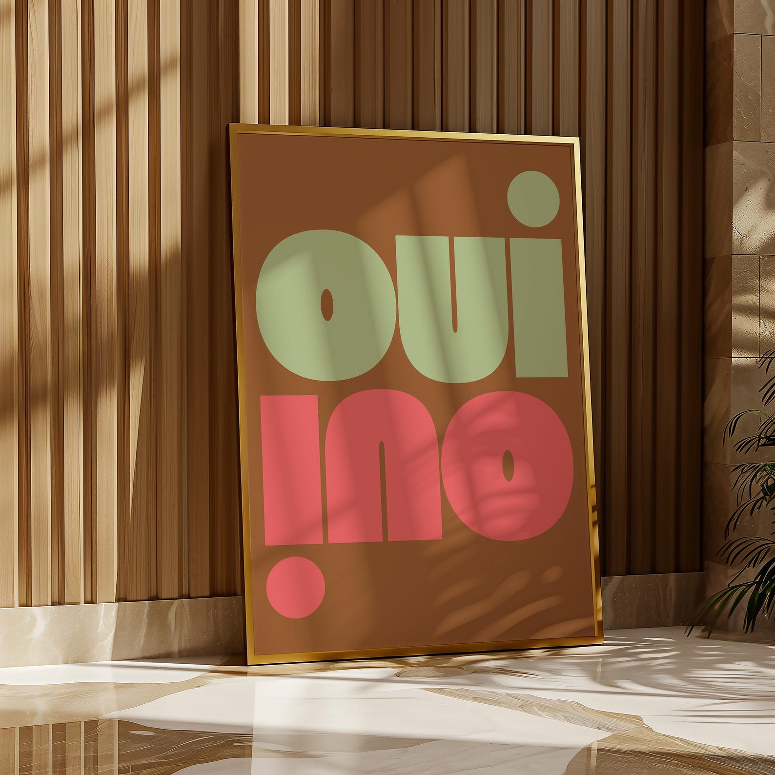 Oui Oui French Quote Print – Retro Typography Wall Art (digital ...