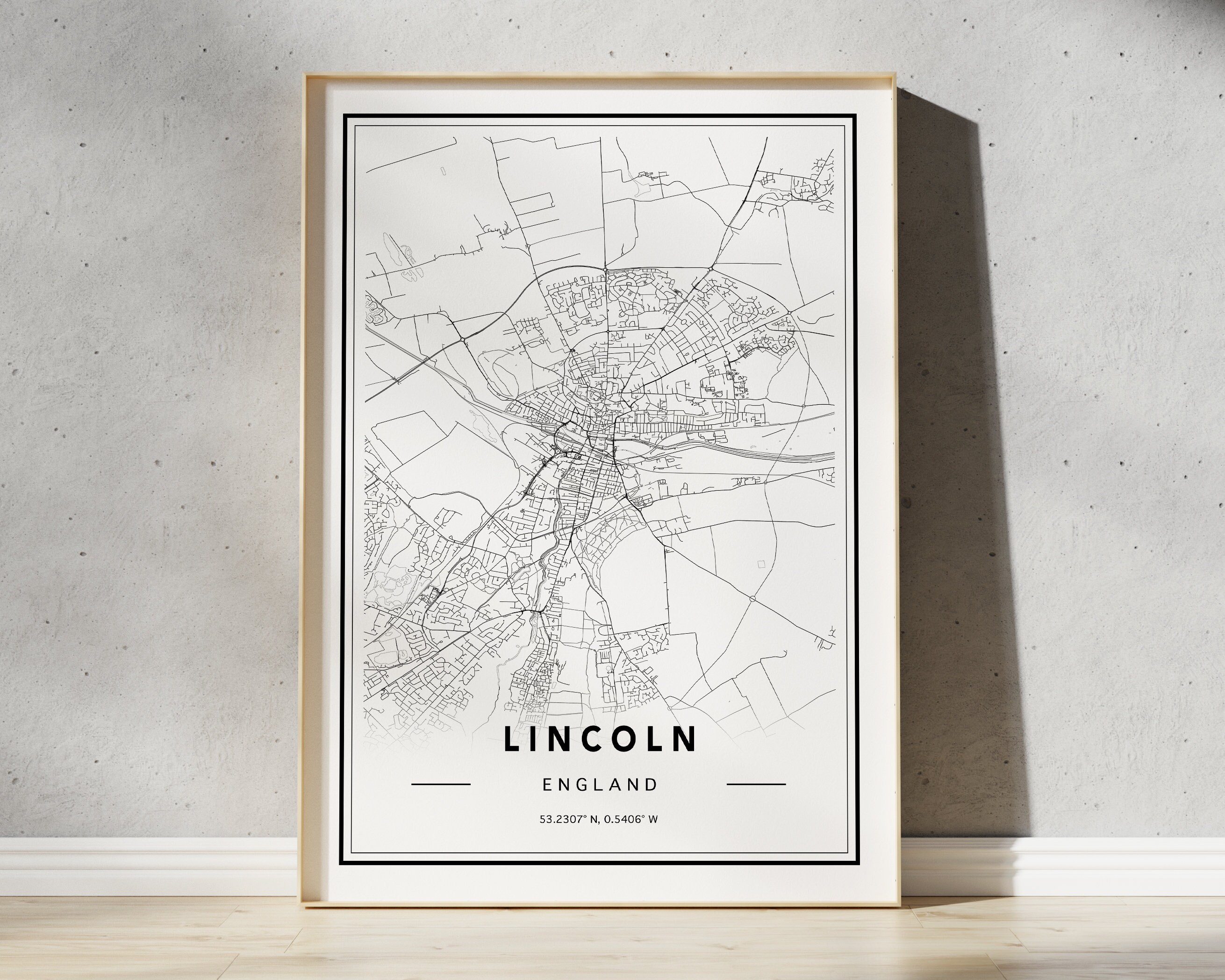 Lincoln Map Print Lincoln Map Poster Lincoln Map Wall Art | Etsy