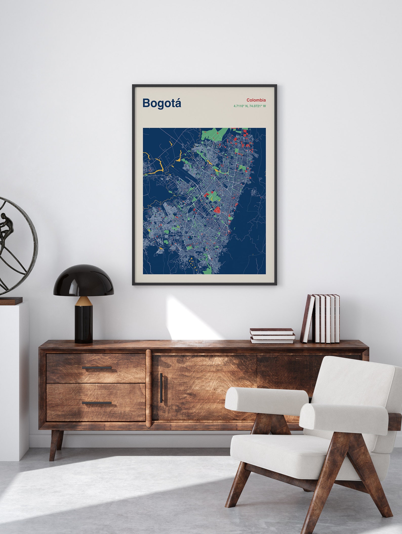 Bogota Colombia Map Art Print: Cityscape Poster - Etsy