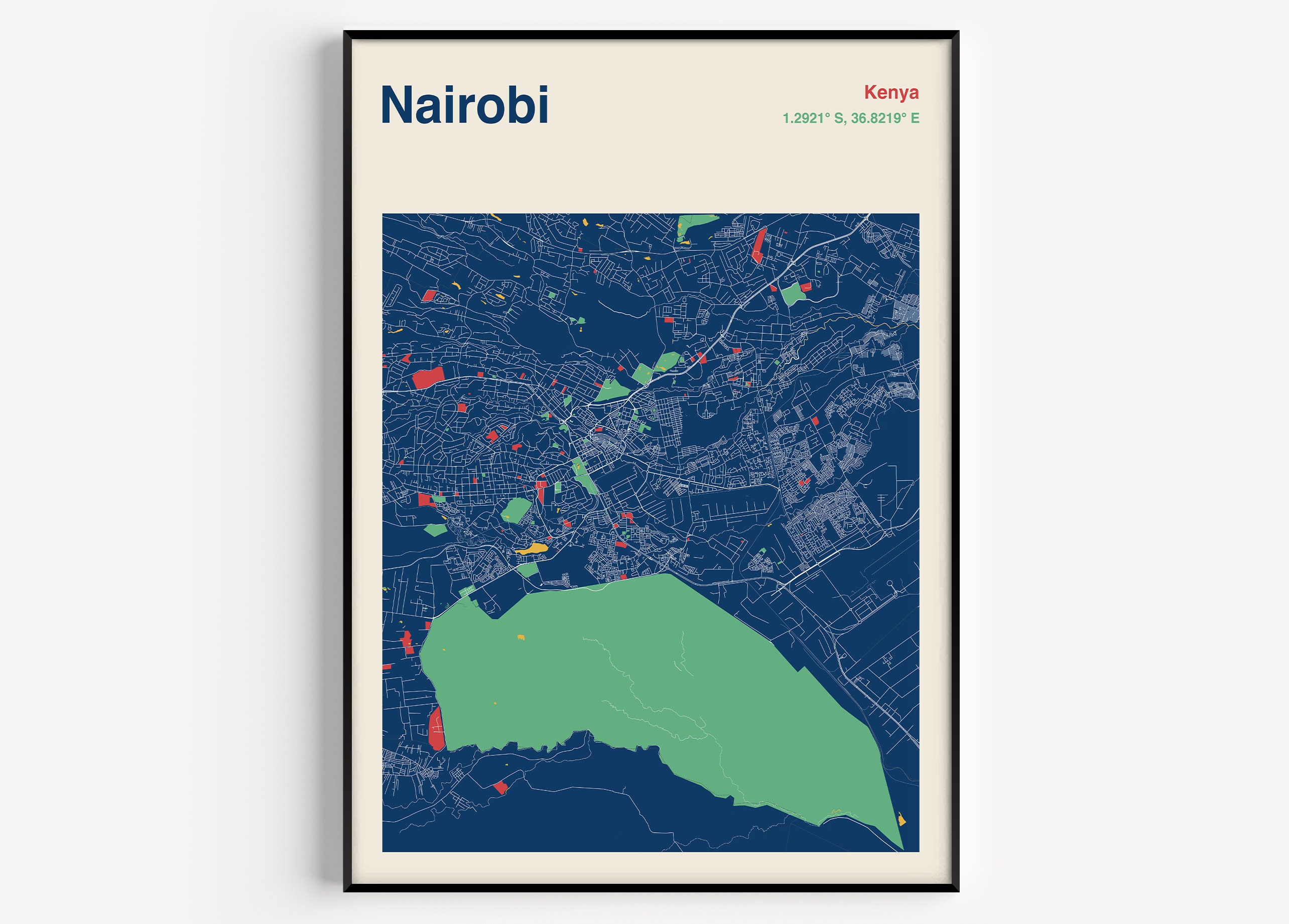 Nairobi Kenya Map Print Nairobi Map Poster Map of Nairobi | Etsy
