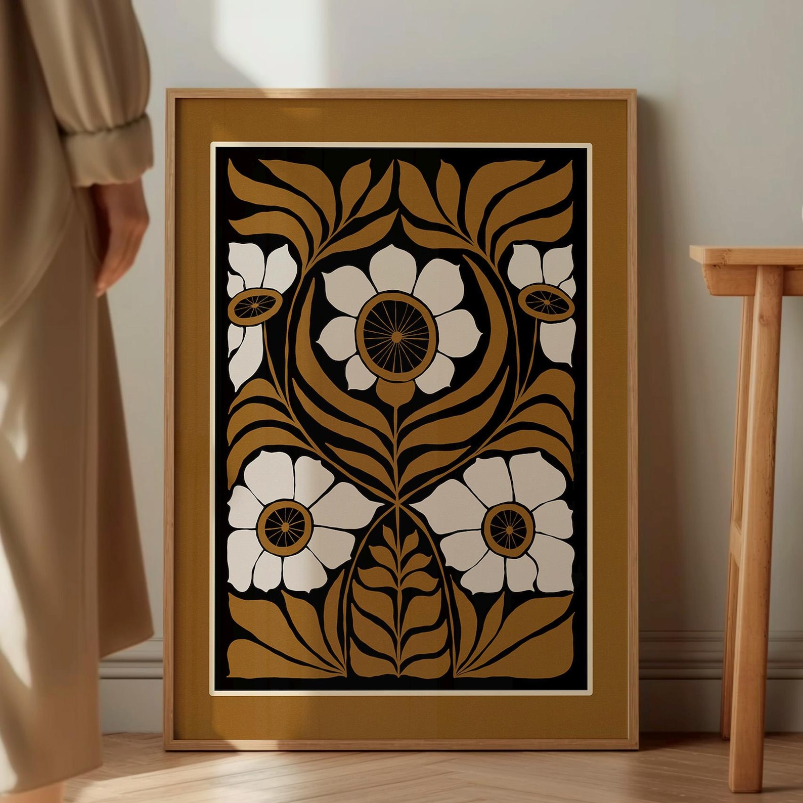 Scandinavian Folk Art Floral Art Print: Botanical Wall Decor - Etsy