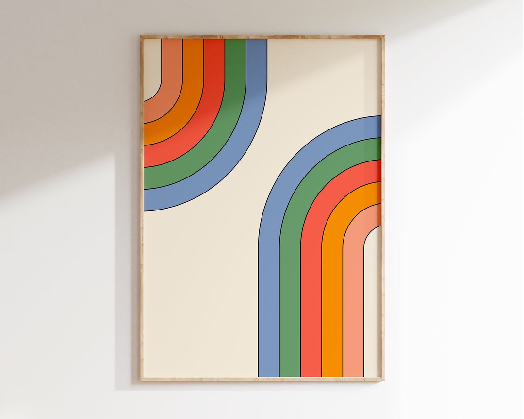 1970s Retro Rainbow Poster, Retro Nostalgia Art Poster, 70's Aesthetic ...