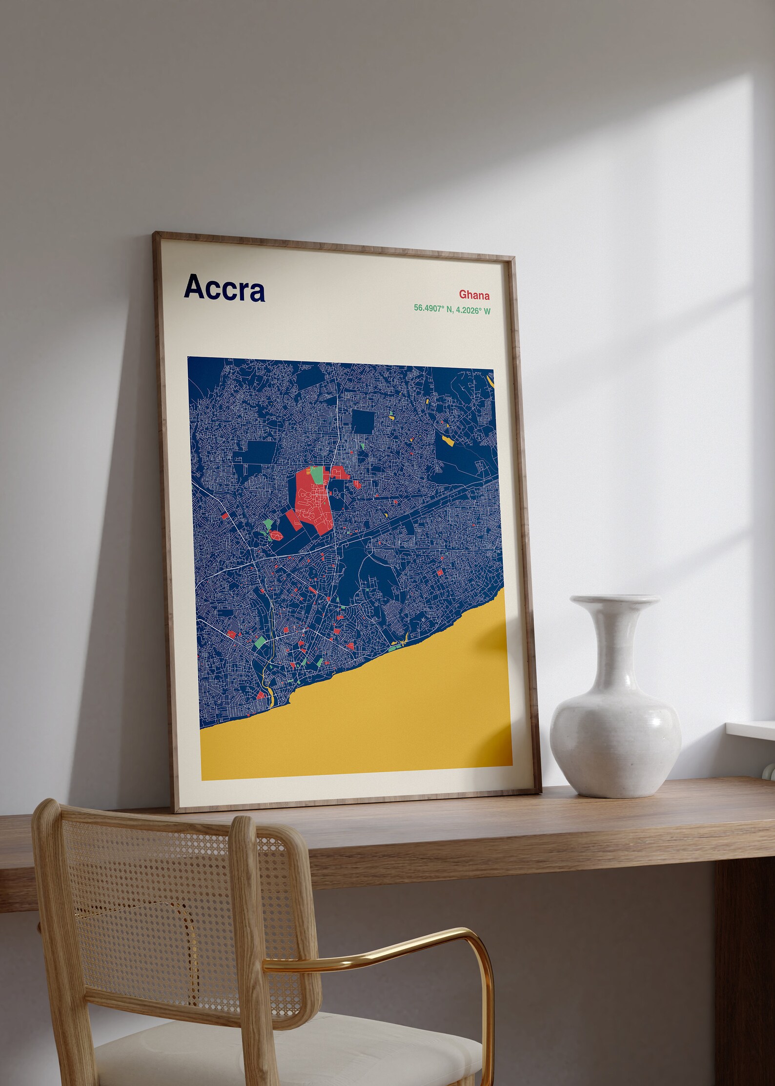 Accra Ghana Map Print Map of Acca Accra City Map Poster | Etsy