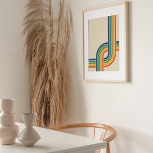 Retro Rainbow 70s Poster, 1970s Retro Art Poster, 70's Aesthetic ...