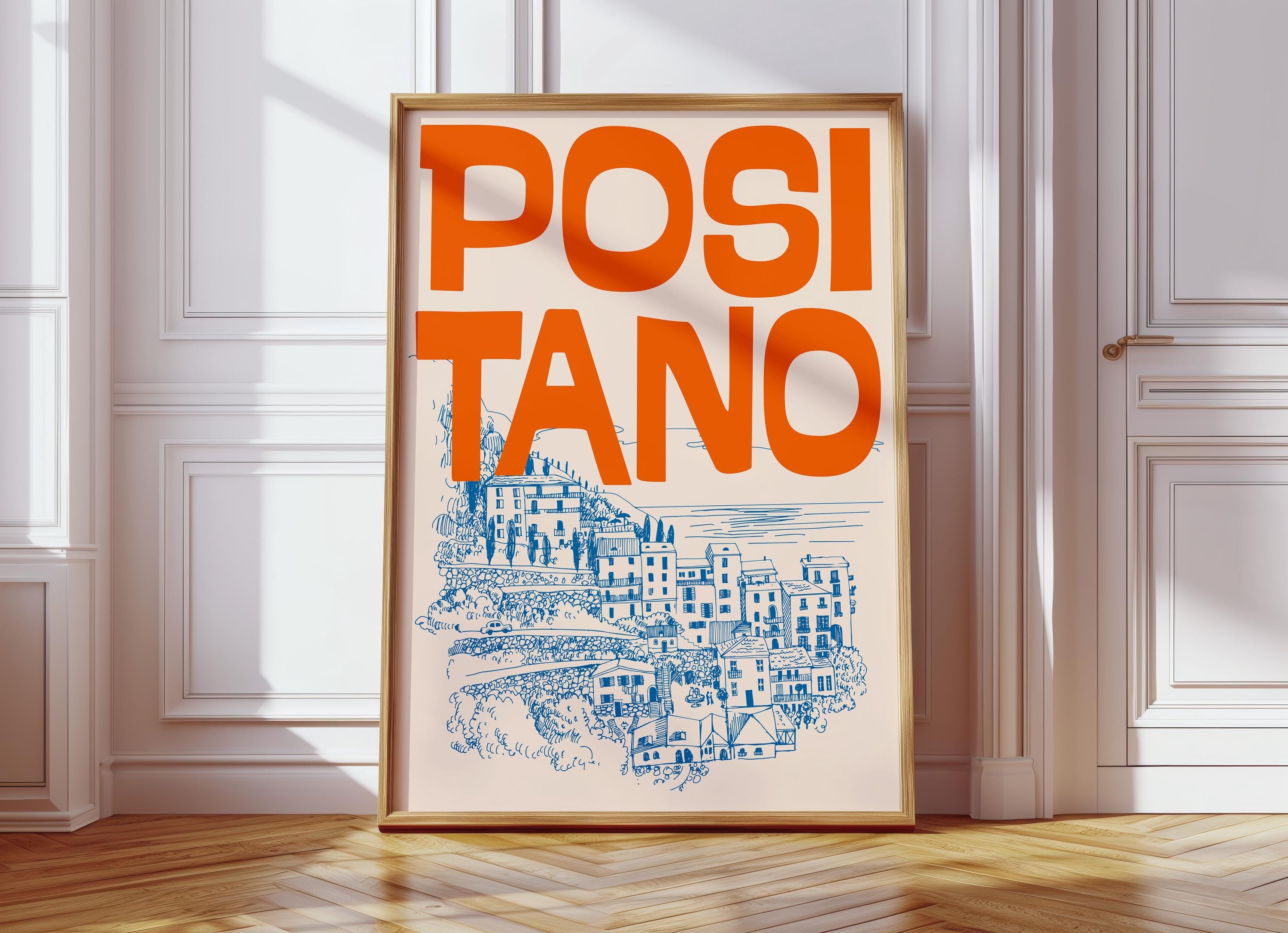 Positano Italy Print: Retro Mid-century Travel Poster - Etsy