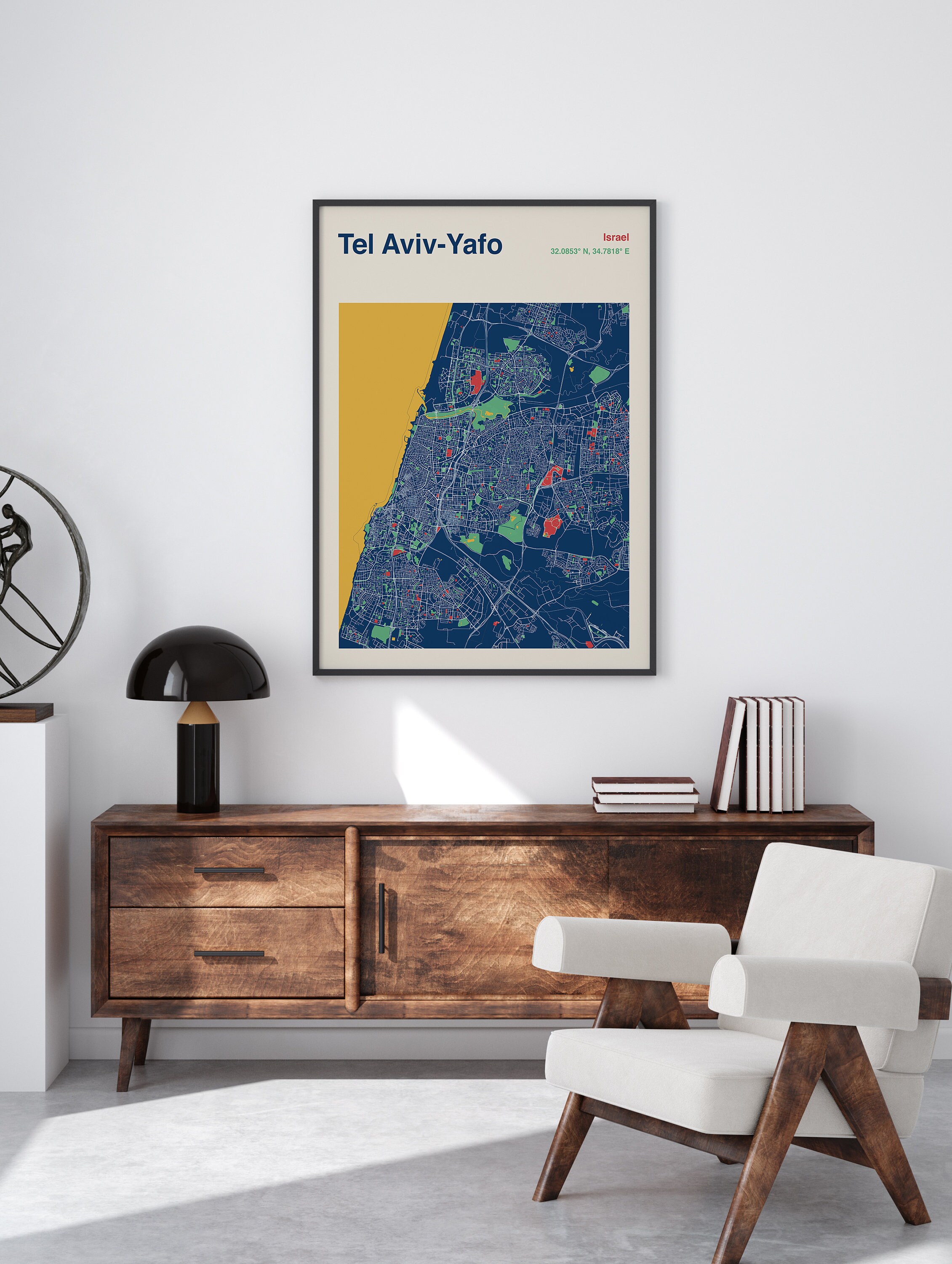 Tel Aviv Yafo Map Print Tel Aviv Map Poster Tel Aviv City - Etsy