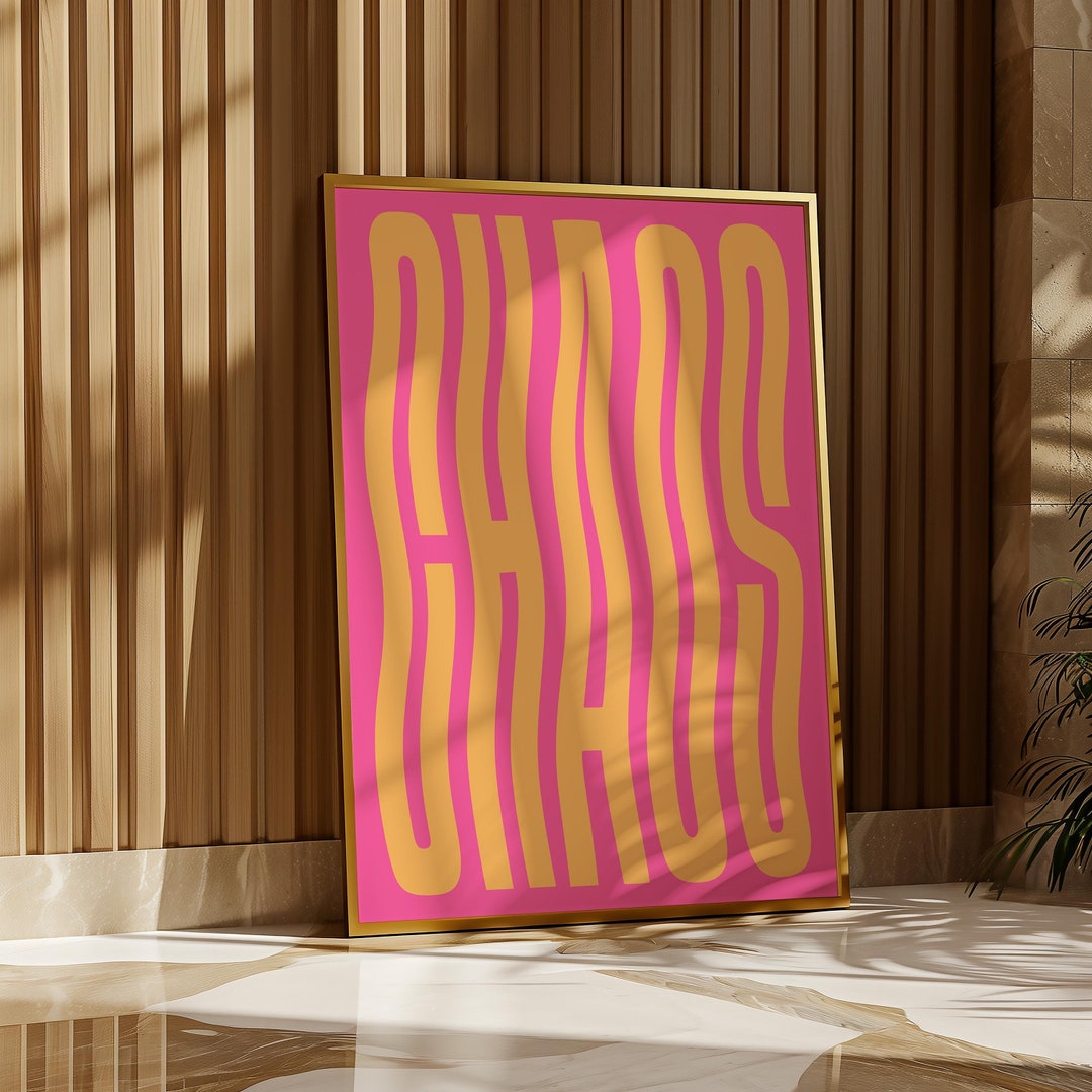 Chaos Typography Digital DOWNLOAD Print, Maximalist Typography, Wavy ...