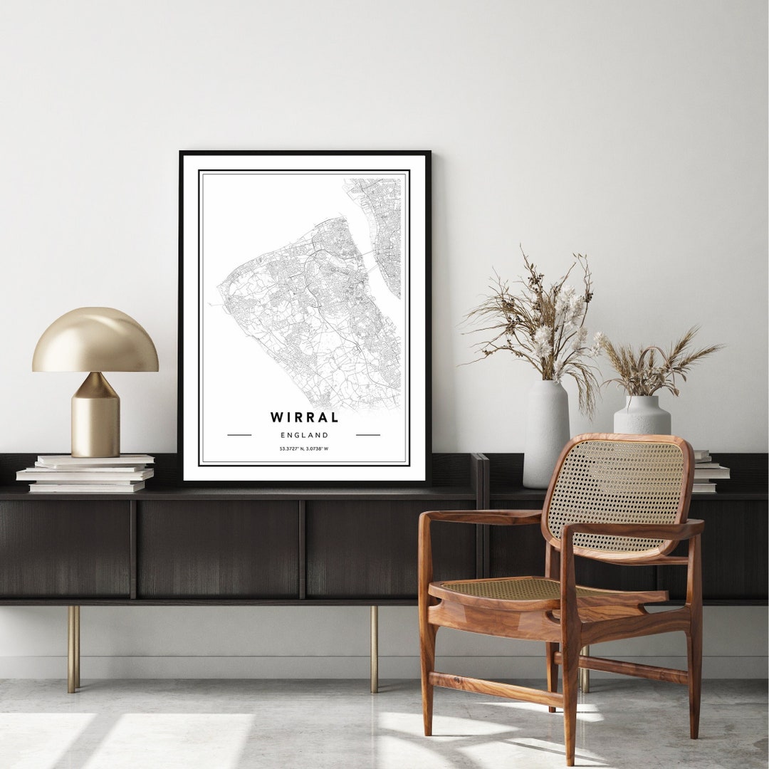 WIRRAL Map Print, Wirral Map Poster, Wirral Map Wall Art, Wirral Map ...