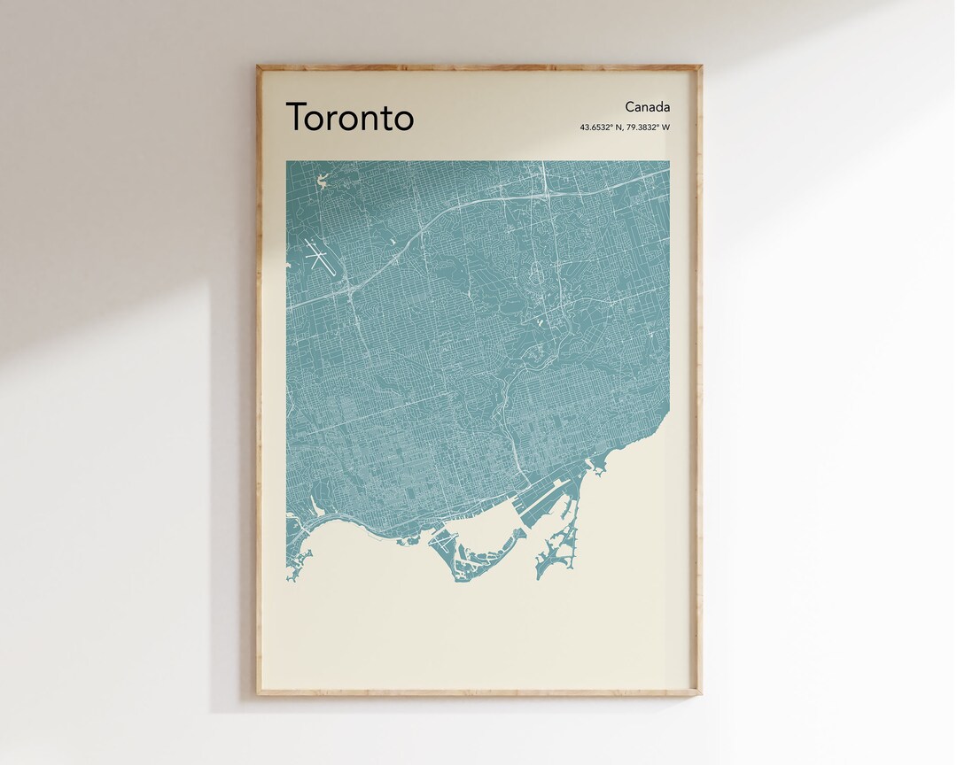 TORONTO Map Poster, MORE COLOURS, Toronto Canada Map Print, Colour ...