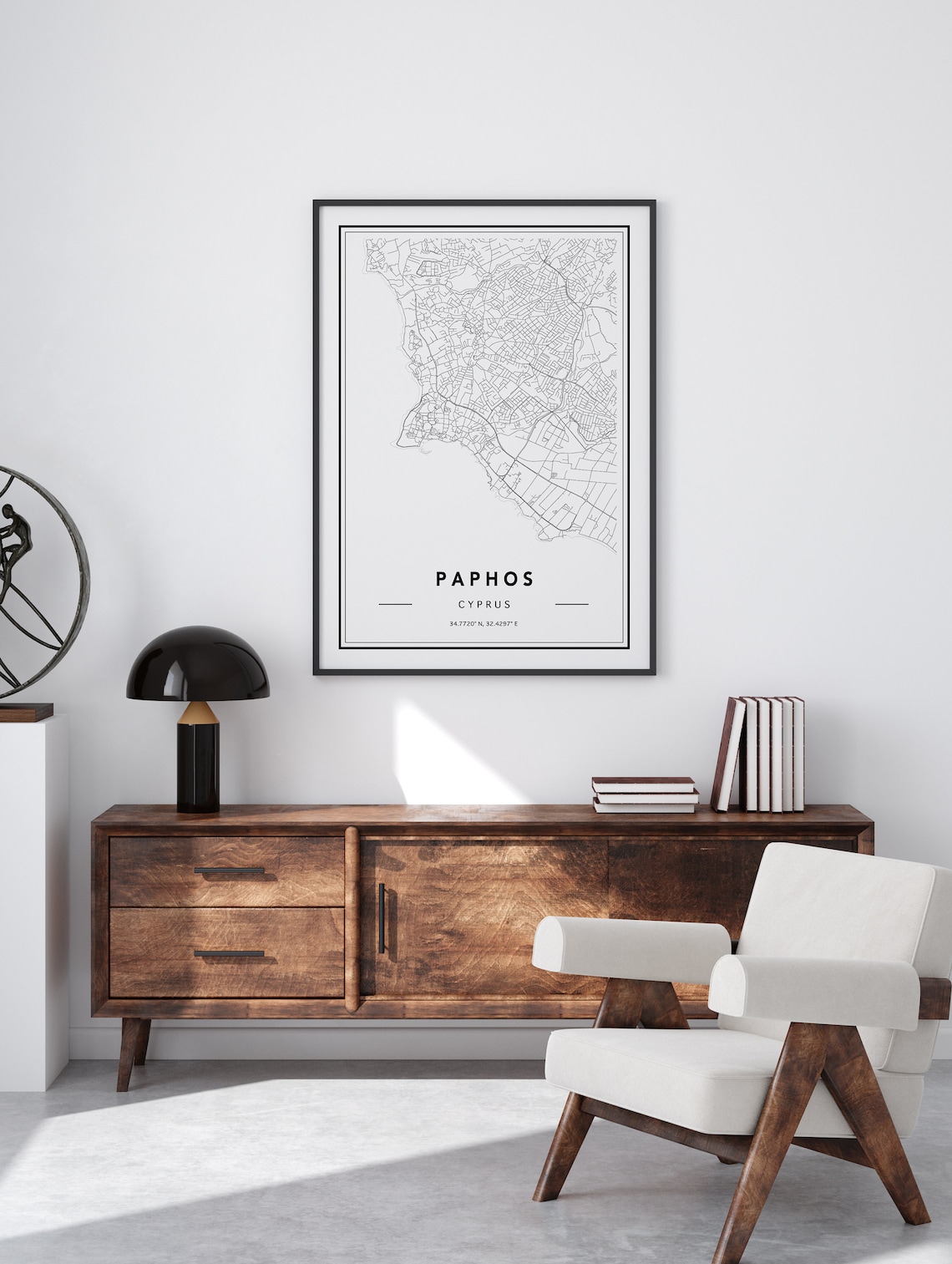 Paphos Map Print Paphos Map Poster Paphos City Map Wall Art - Etsy UK