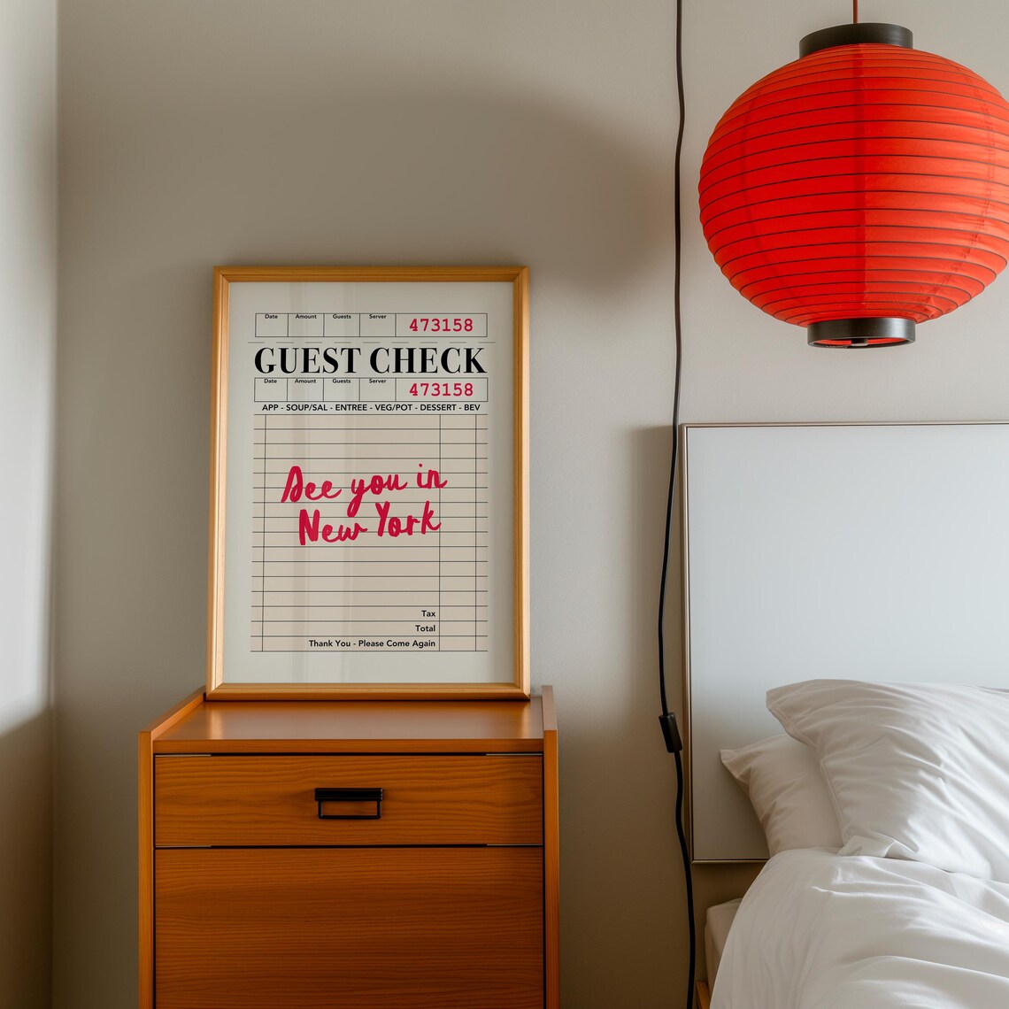 See You in New York Guest Check Print: Trendy Wall Art - Etsy