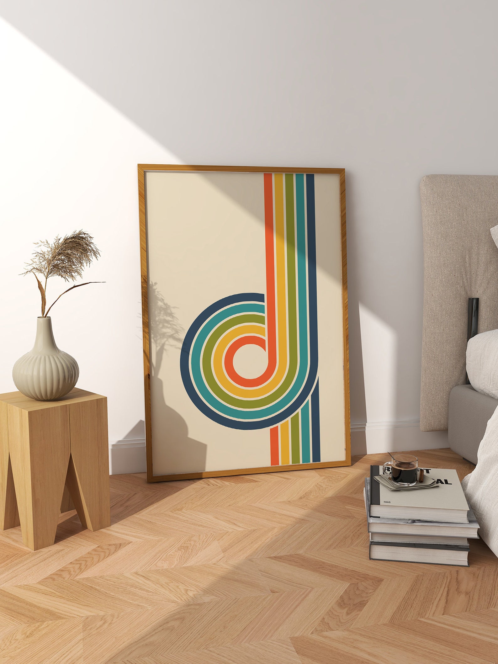 1970s Retro Rainbow Stripes Poster Retro Nostalgia Art - Etsy