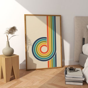 1970s Retro Rainbow Stripes Poster, Retro Nostalgia Art Poster, 70's ...