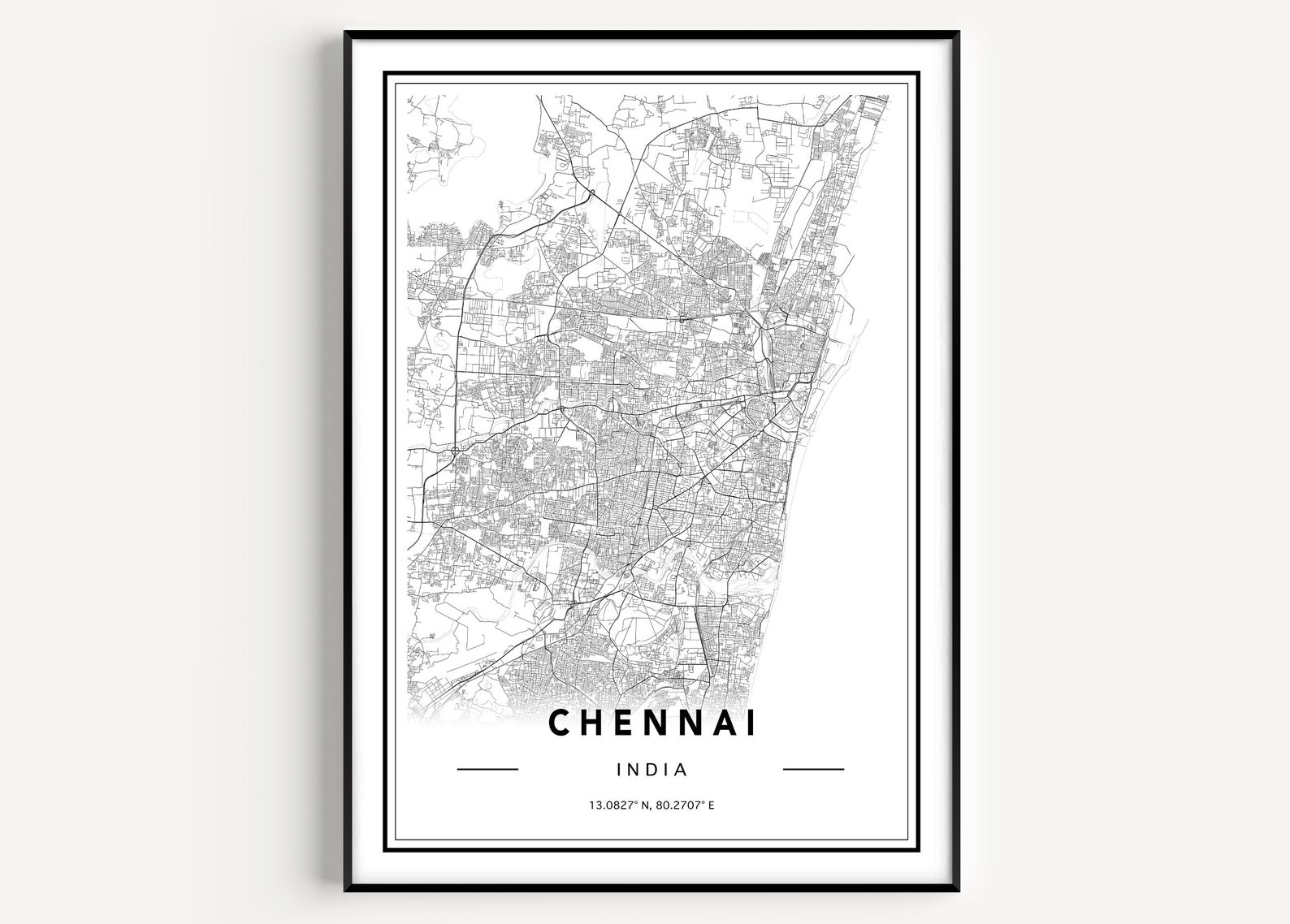 Chennai India Map Print Chennai Map Poster Chennai Map Wall | Etsy UK