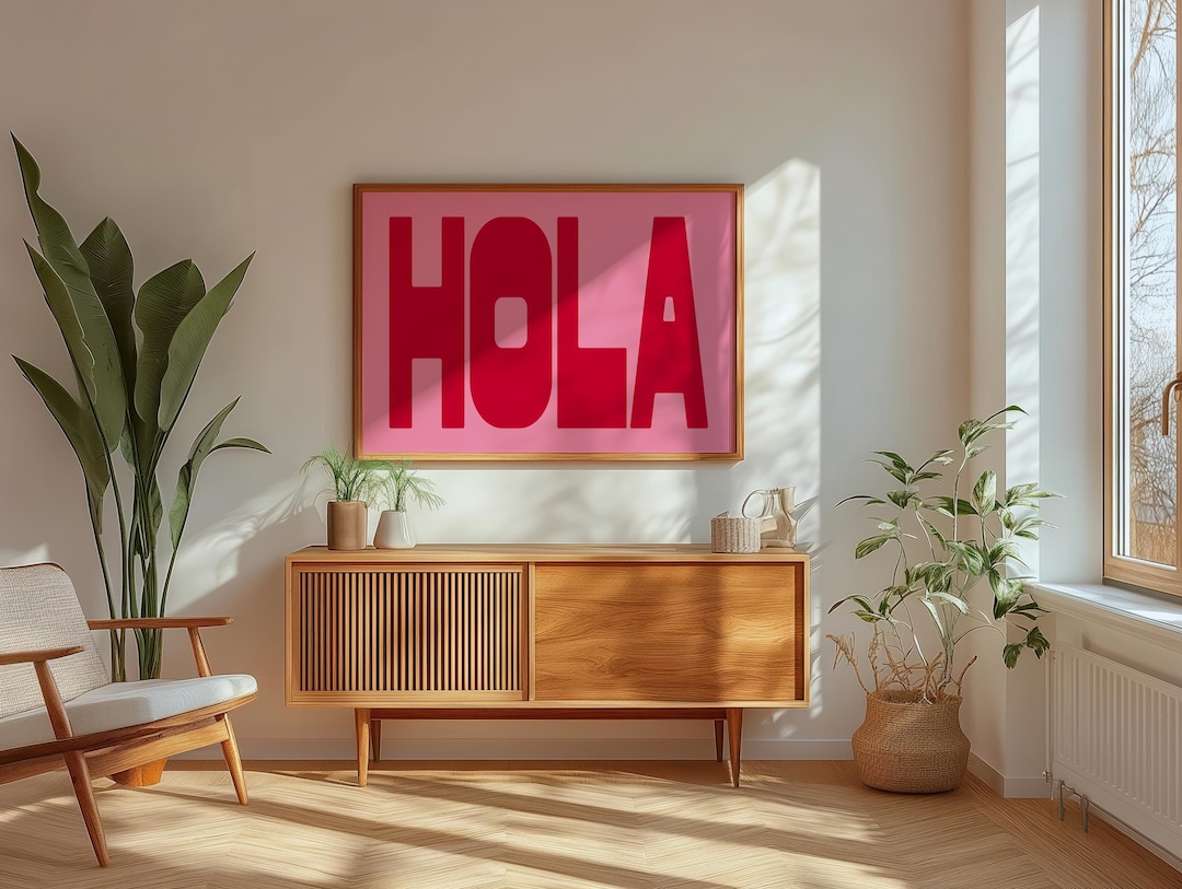 Colourful Hola Typography Digital DOWNLOAD Print, Maximalist Typography ...