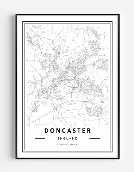 Wall Hangings Doncaster City Map Map Artwork Minimalist Map Decor ...