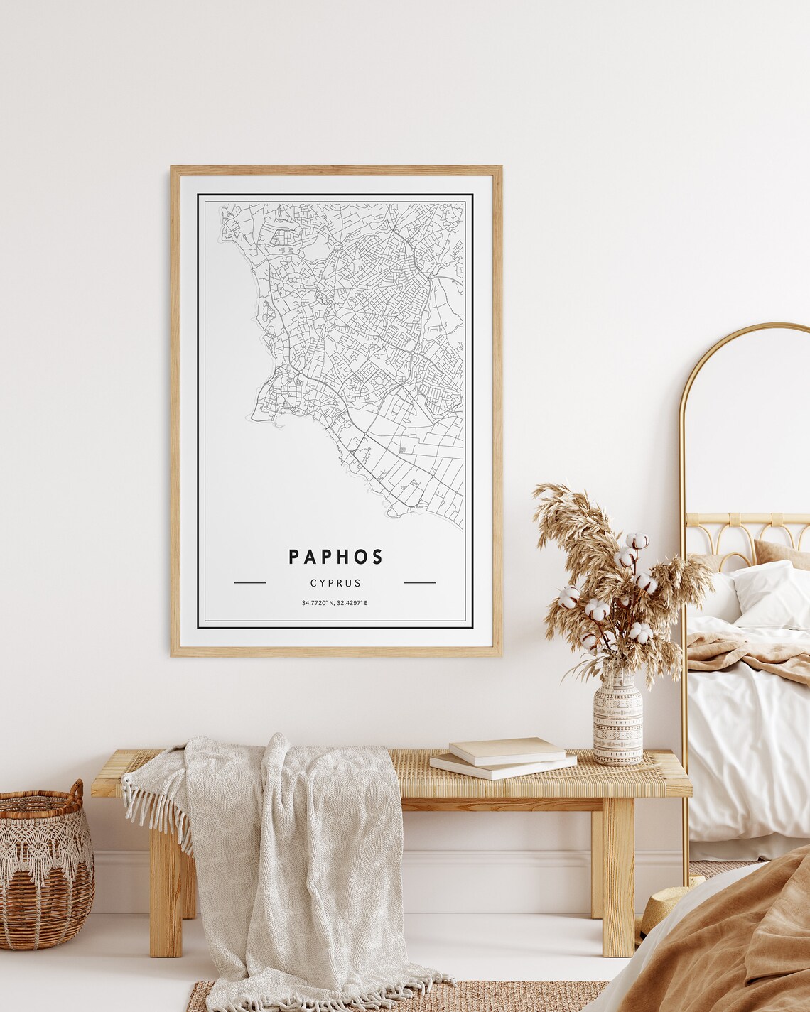 Paphos Map Print Paphos Map Poster Paphos City Map Wall Art - Etsy UK
