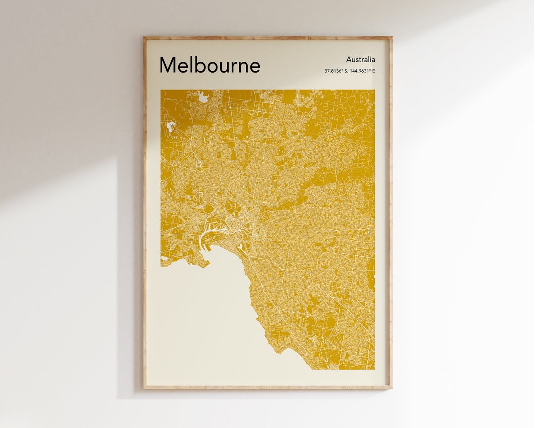 Melbourne Map Poster, MORE COLOURS, Melbourne City Map Print, Colour ...