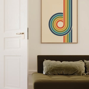 1970s Retro Rainbow Stripes Poster, Retro Nostalgia Art Poster, 70's ...