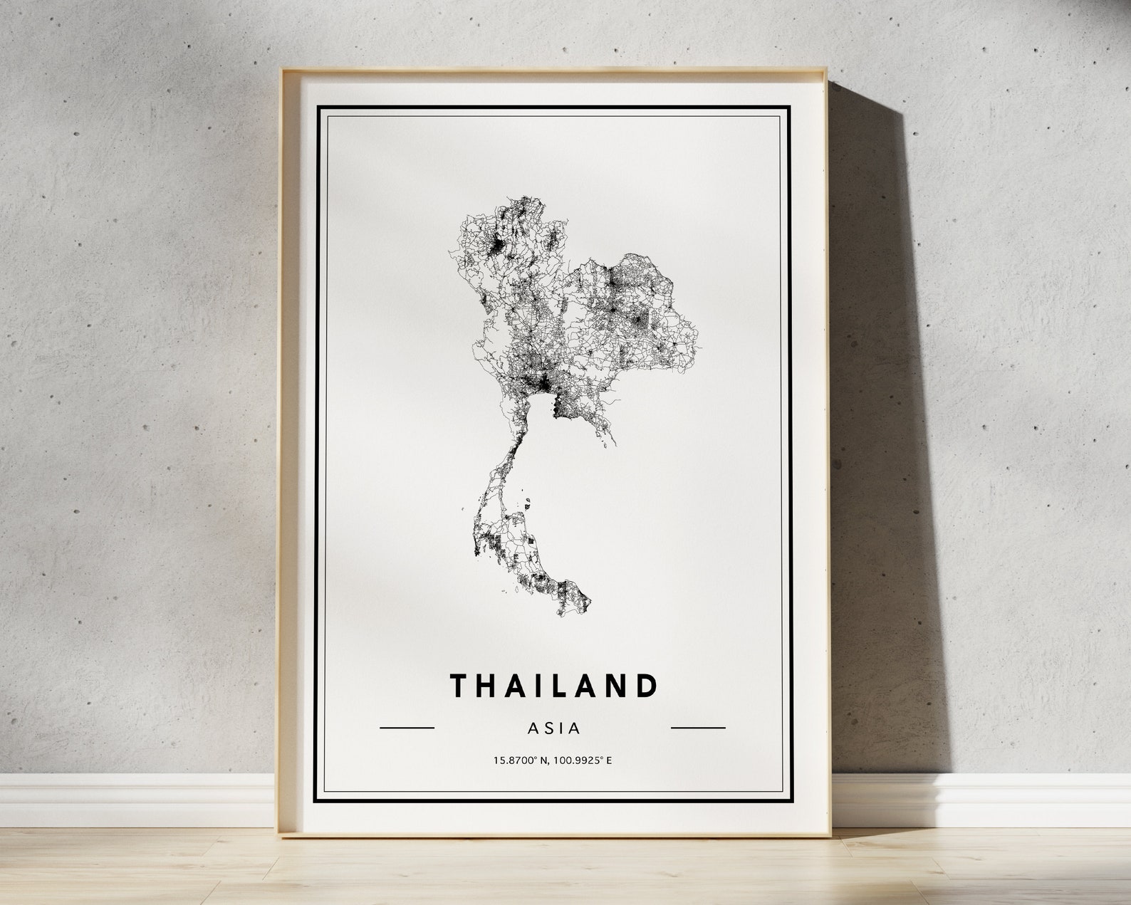 Thailand Map Print Thailand Map Poster Thailand Map Wall | Etsy