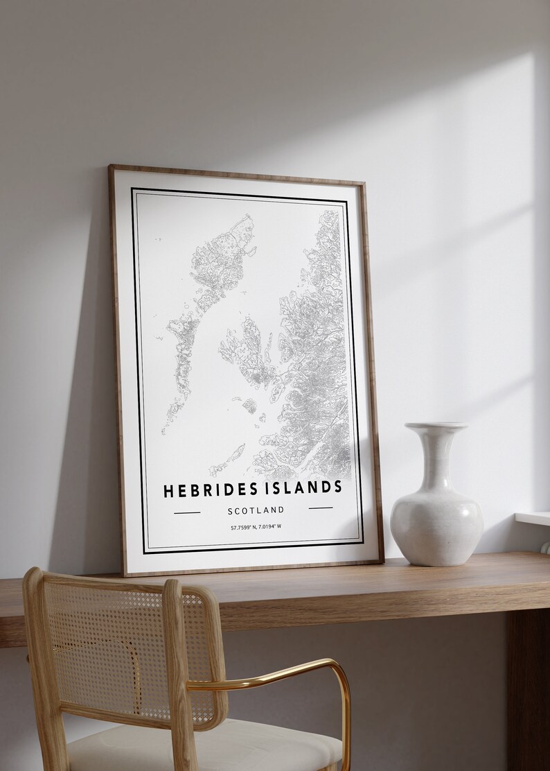 Póster de mapa de las Islas Hébridas Mapa de las Islas - Etsy México