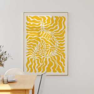 Yellow Matisse Botanical Poster, Floral Matisse Wall Art, Danish ...