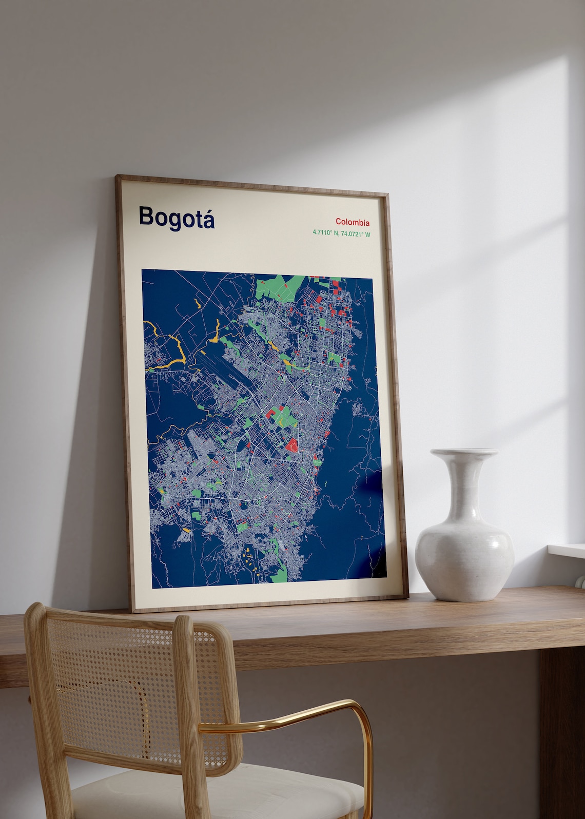 Bogota Colombia Map Art Print: Cityscape Poster - Etsy
