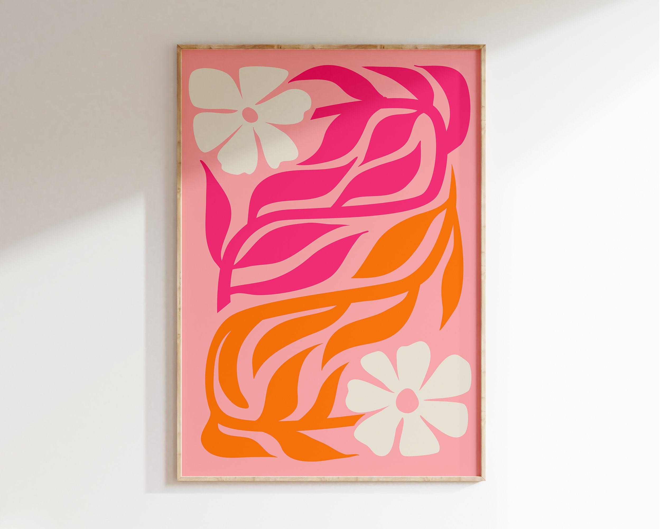 Abstract Flowers Poster Retro Flowers Print Colourful - Etsy