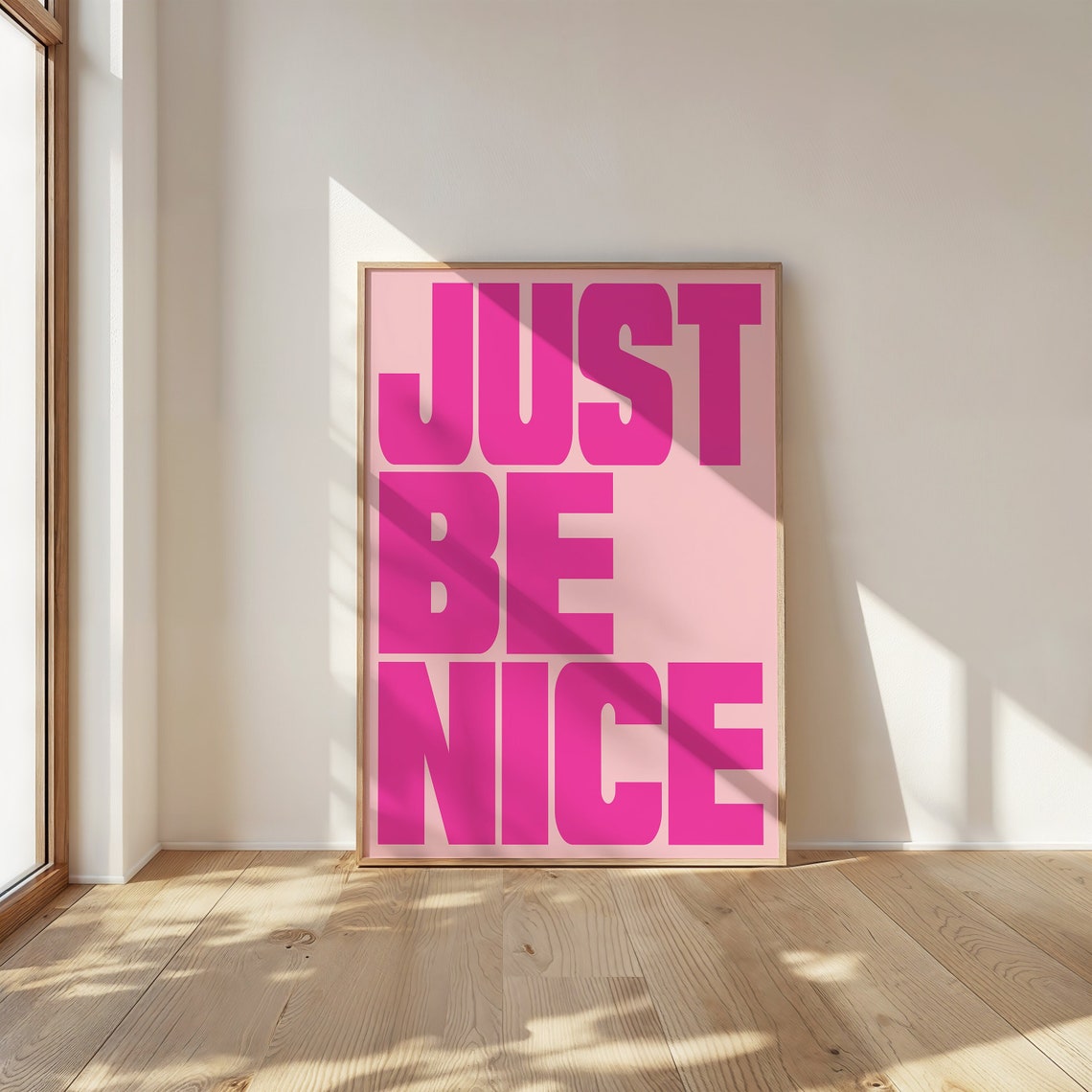 Just Be Nice Poster: Retro Bold Typography Art Print - Etsy