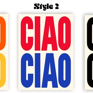 Ciao Typography Art Print, Italian Prints, European Aesthetic, Ciao ...