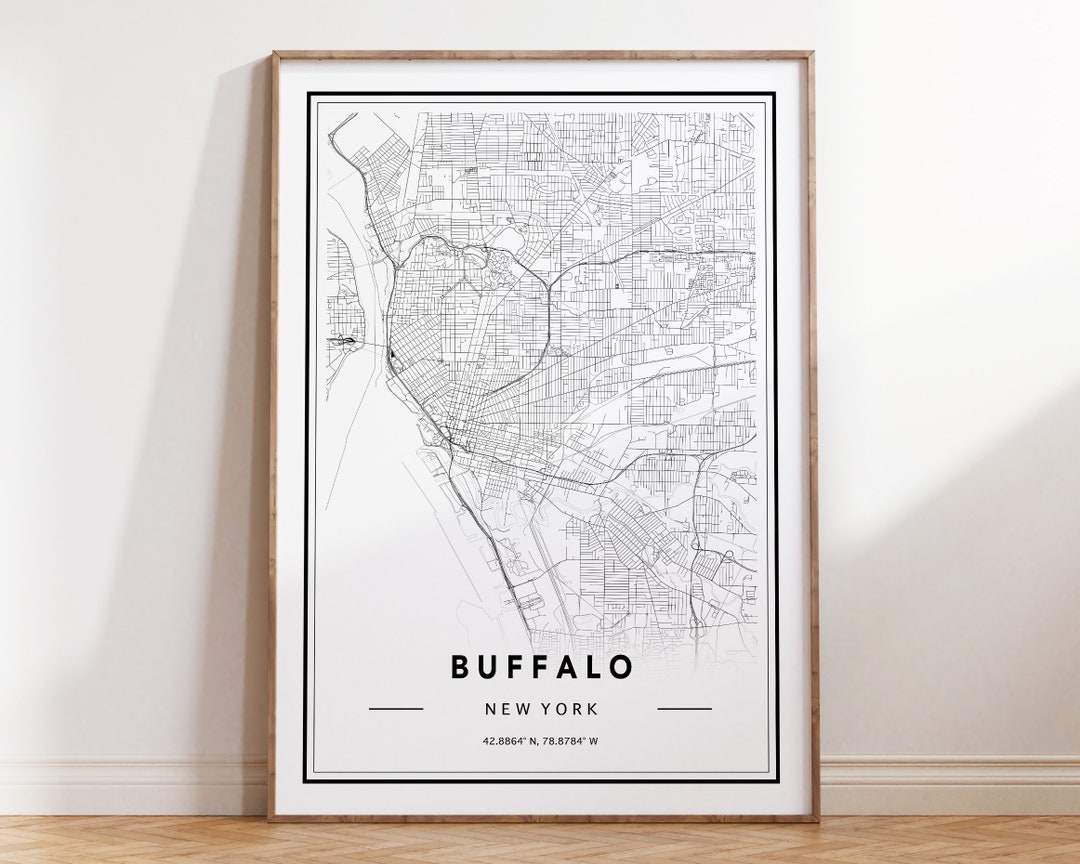 Buffalo NY Map Poster, Buffalo City Map, Map of Buffalo NY, Buffalo Map ...