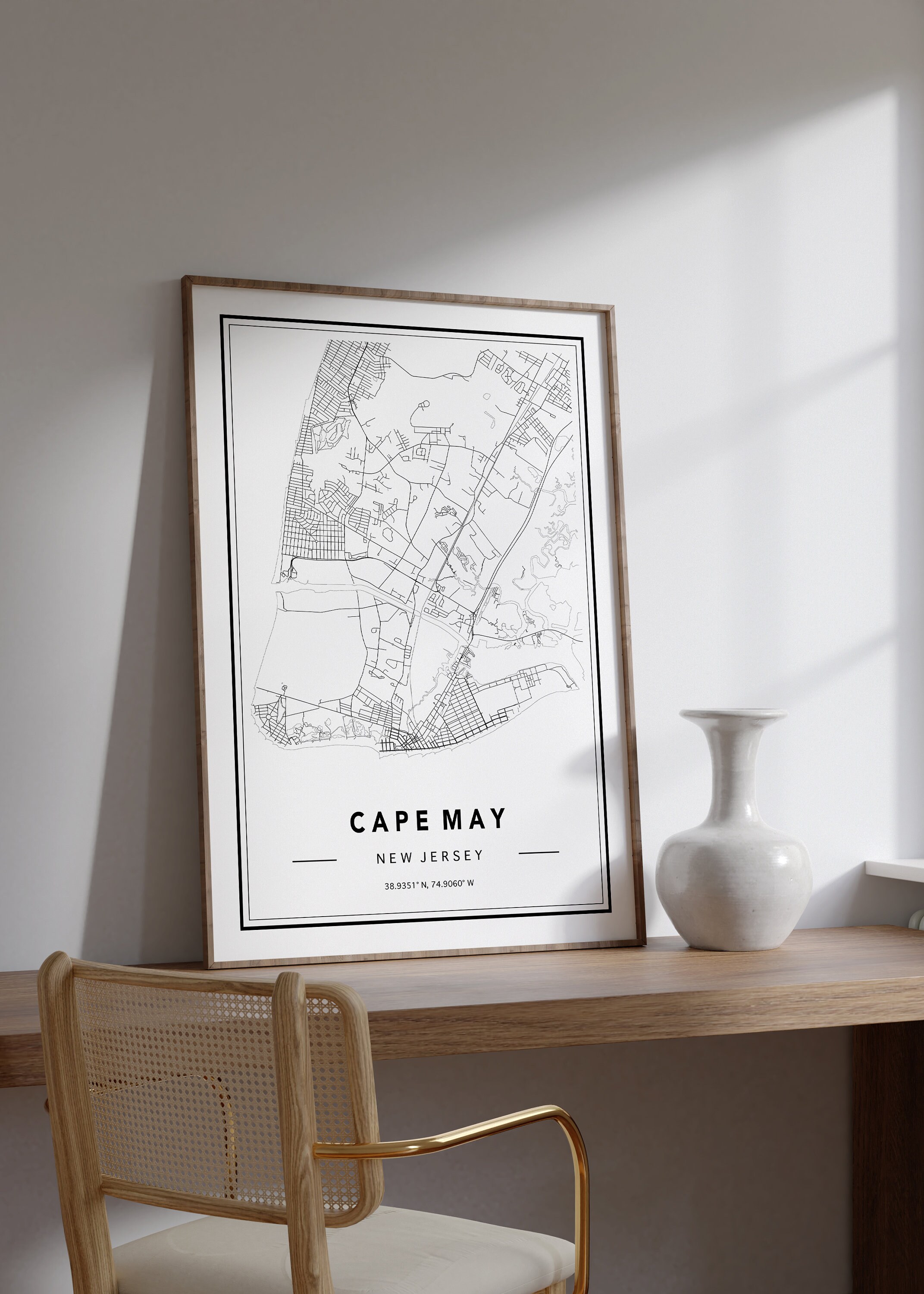 Cape May NJ Map Print Map of Cape May Cape May City Map - Etsy UK