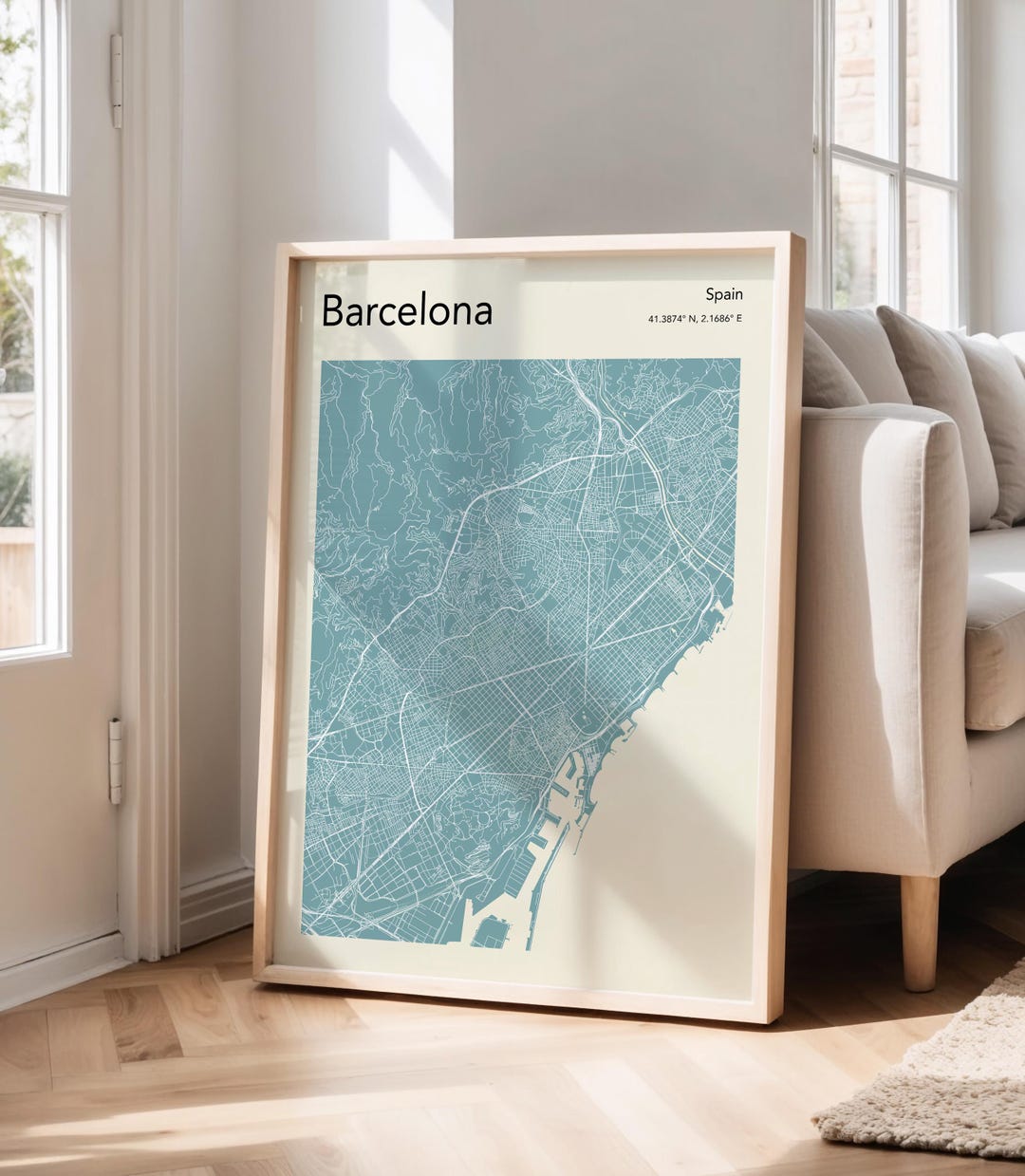 Barcelona Map Print: Spain Travel Poster - Etsy