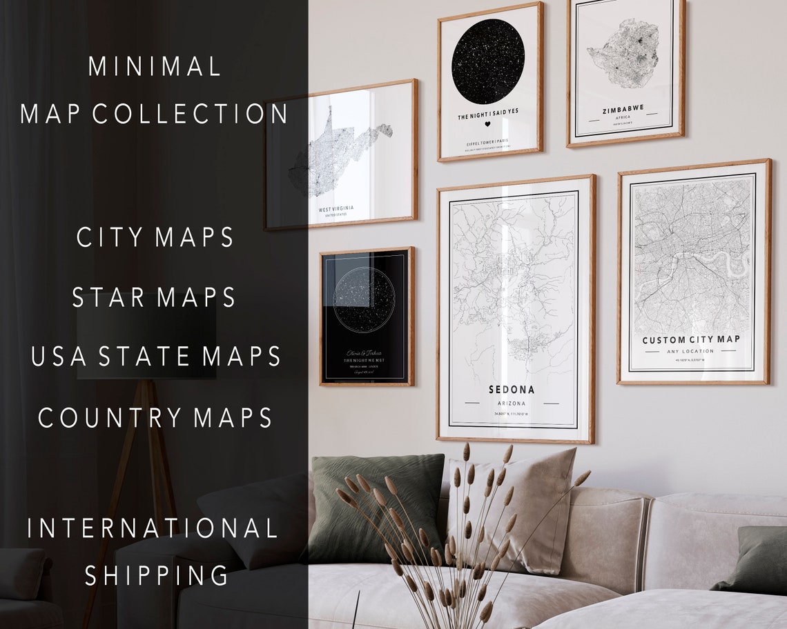 SEDONA AZ Map Print Sedona Map Poster Sedona Map Wall Art | Etsy