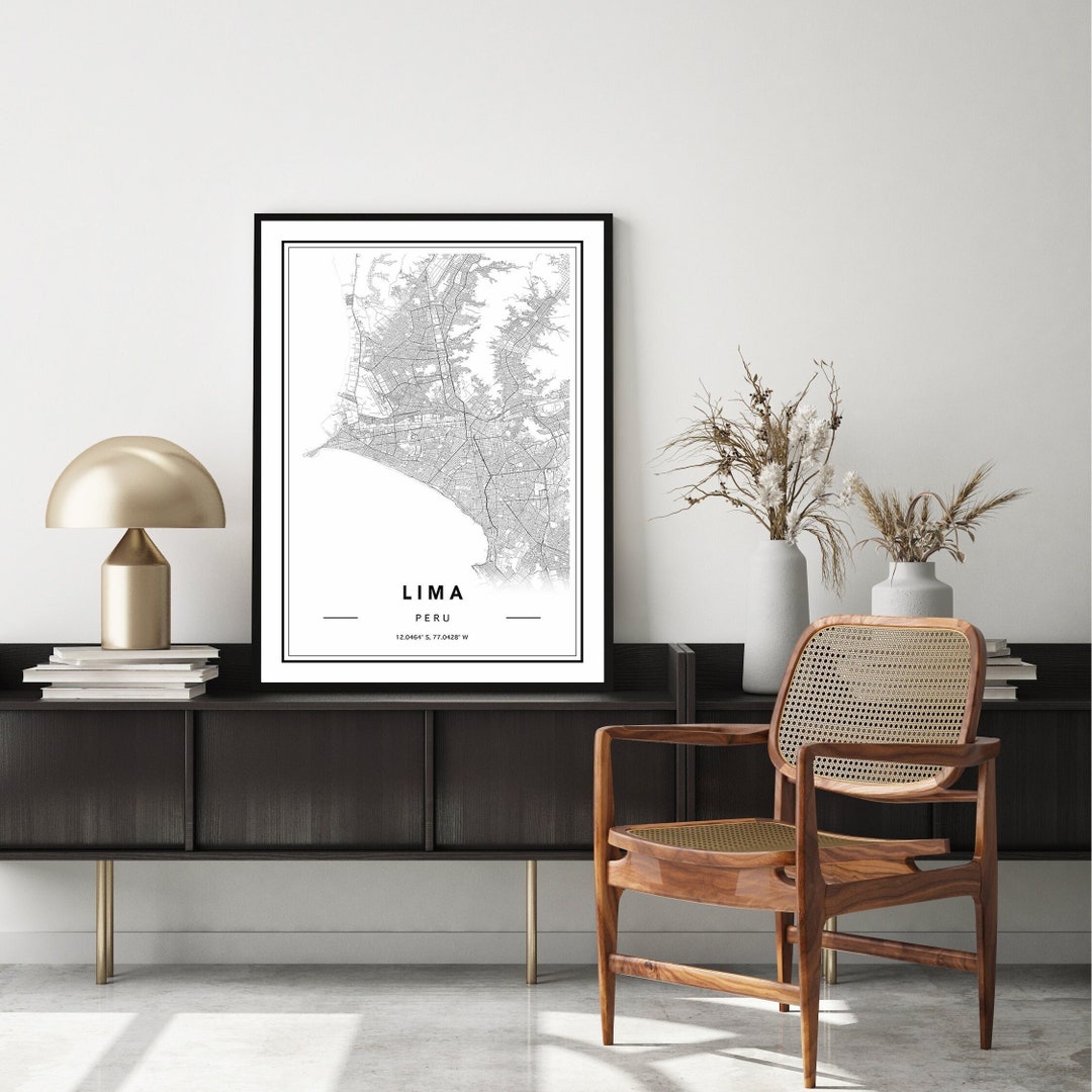Lima Perú Mapa Poster, Lima City Map, Mapa de Lima, Lima Map Print, Lima Map Wall Art, Peru Map ...