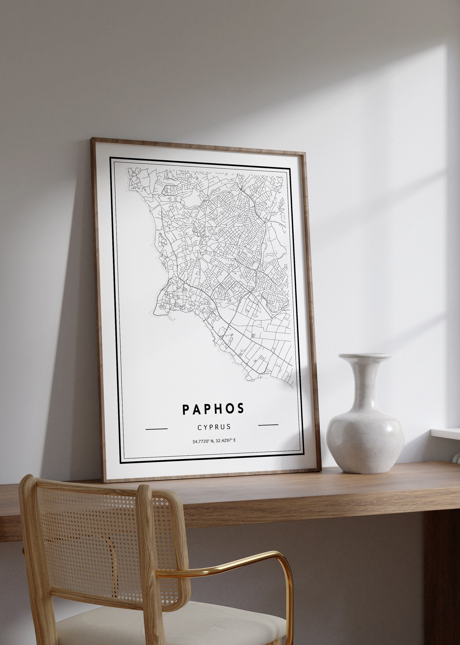 Paphos Map Print Paphos Map Poster Paphos City Map Wall Art - Etsy UK