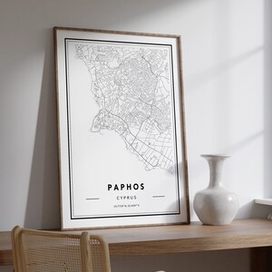 Paphos Map Print, Paphos Map Poster, Paphos City Map Wall Art, Paphos ...