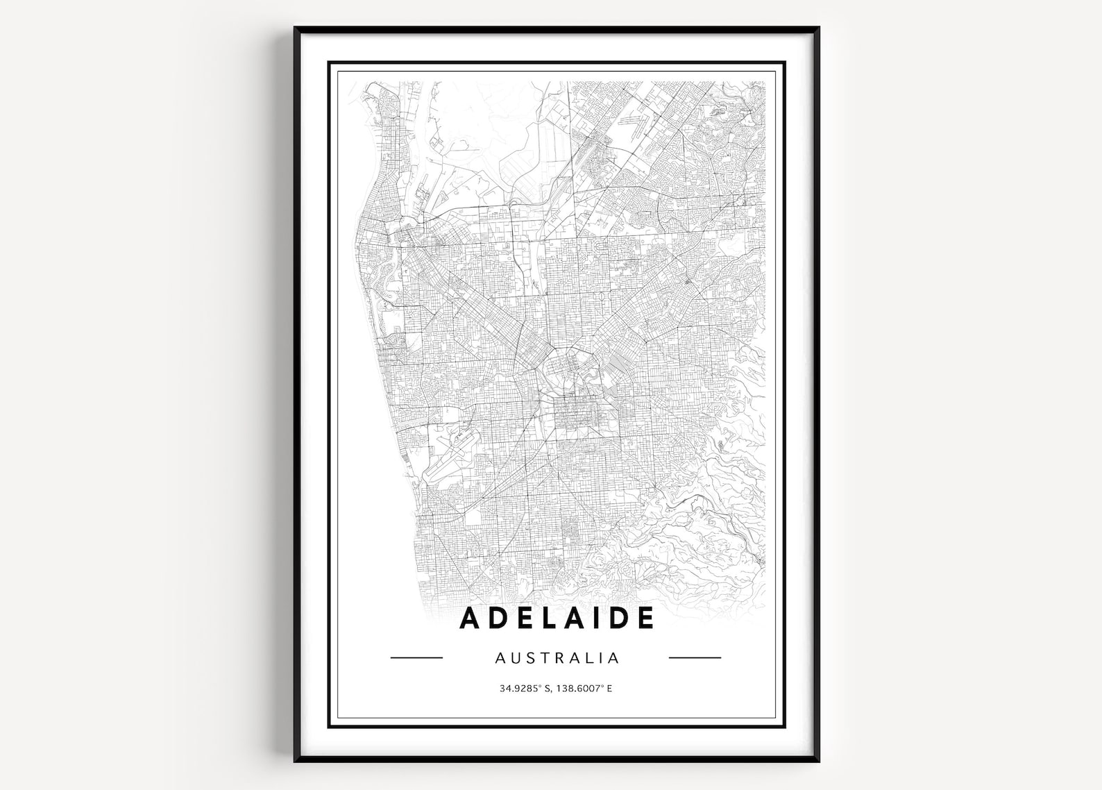 Adelaide City Map Poster Map of Adelaide Adelaide Minimal - Etsy UK