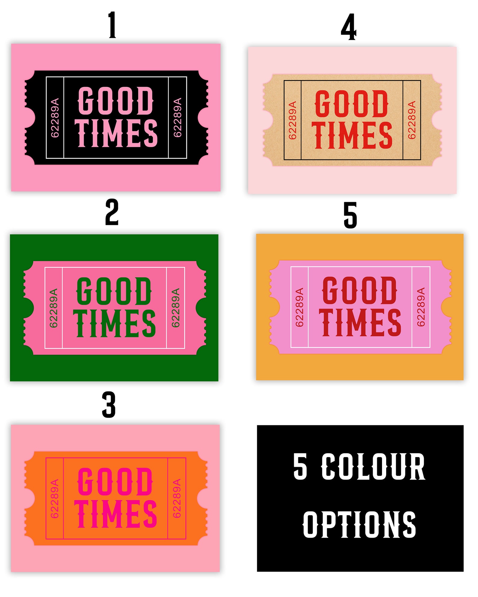 Retro Good Times Ticket Poster: Trendy Pink Wall Art - Etsy