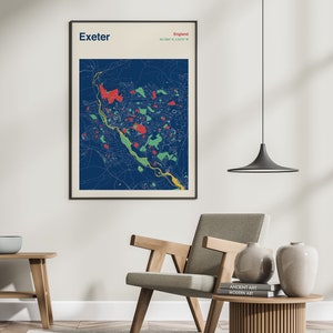 Exeter Map Print, Exeter Map Poster, Exeter Map Wall Art, Exeter Street ...