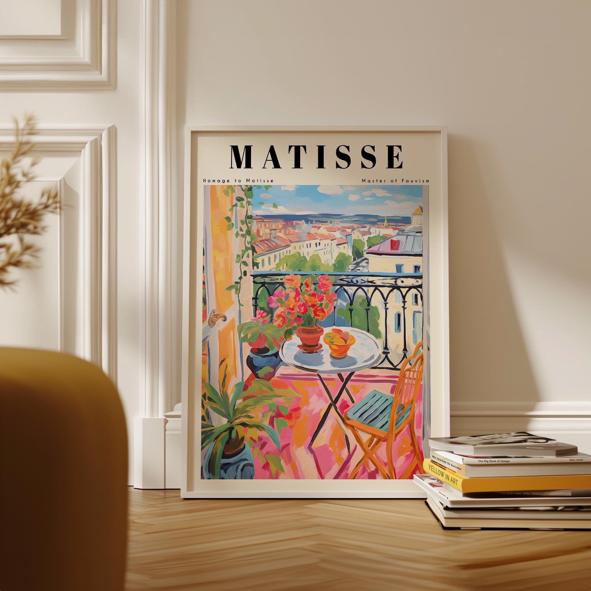 Pastel Matisse Balcony Art Print: Colorful Landscape Poster (digital ...