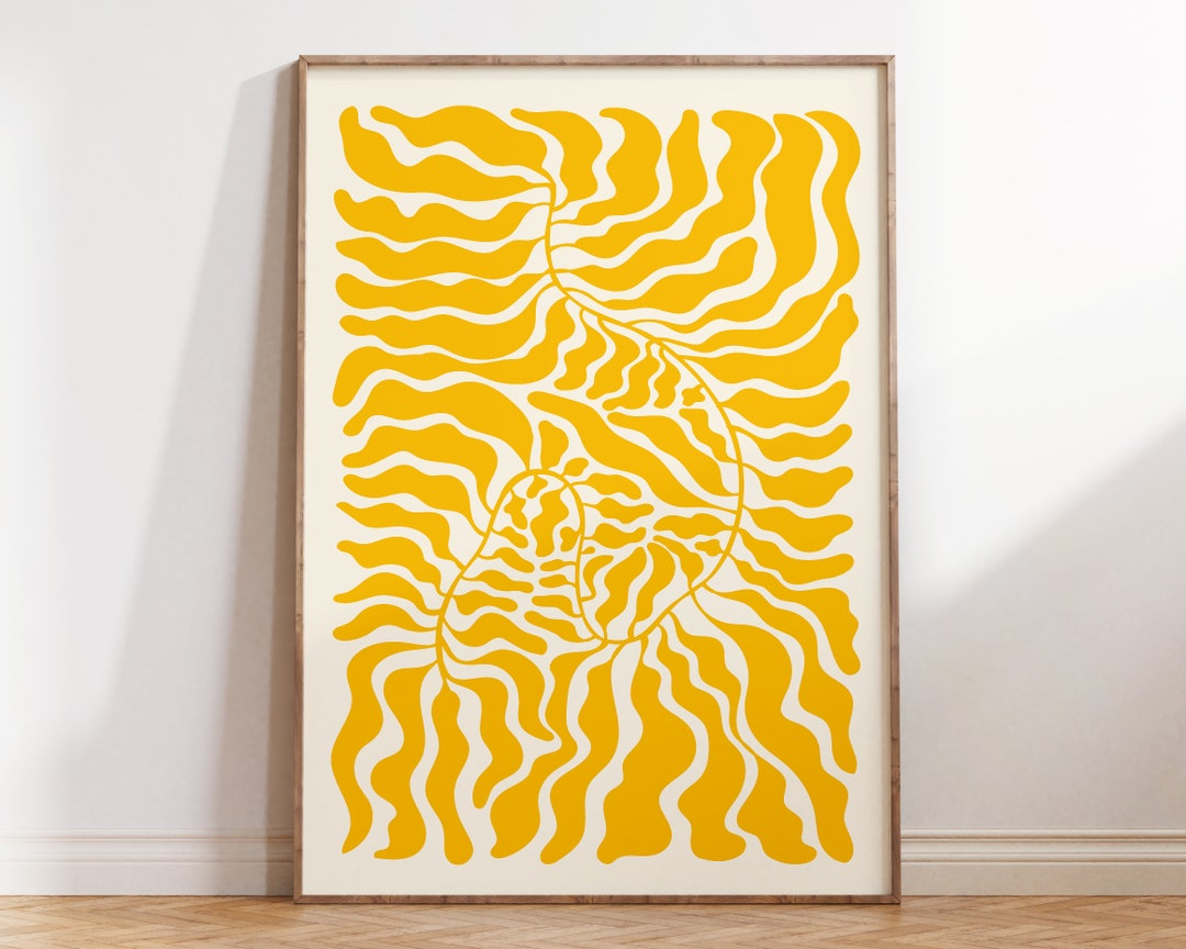 Yellow Matisse Botanical Poster, Floral Matisse Wall Art, Danish ...