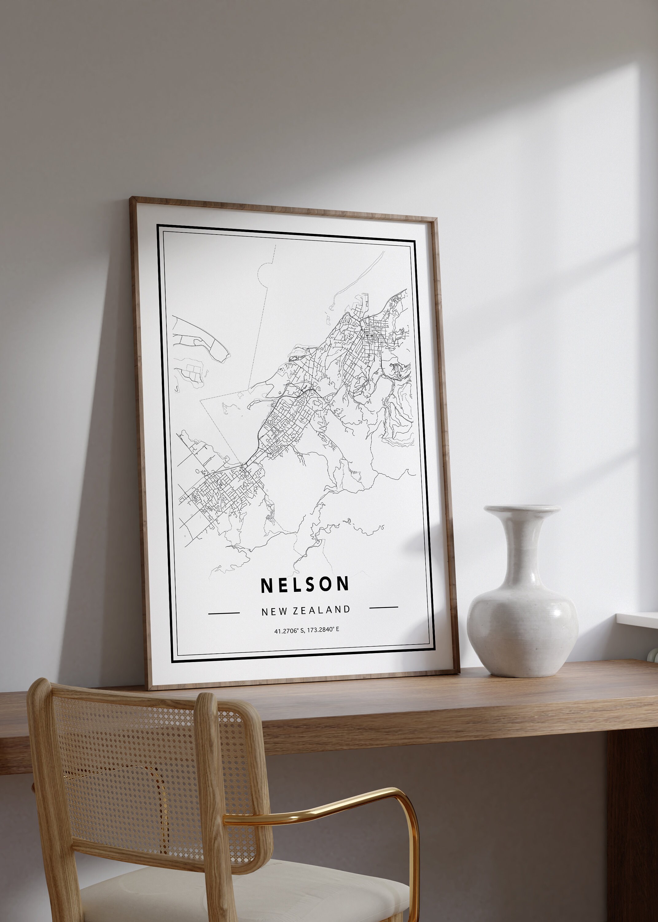 Nelson New Zealand Map Print Nelson Map Poster Nelson Map | Etsy UK