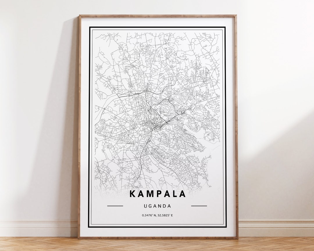 Kampala Uganda Map Poster, Kampala City Map, Map of Kampala Uganda ...